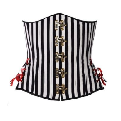 Black and White Stripe Corset | 100% Brand New High Quality