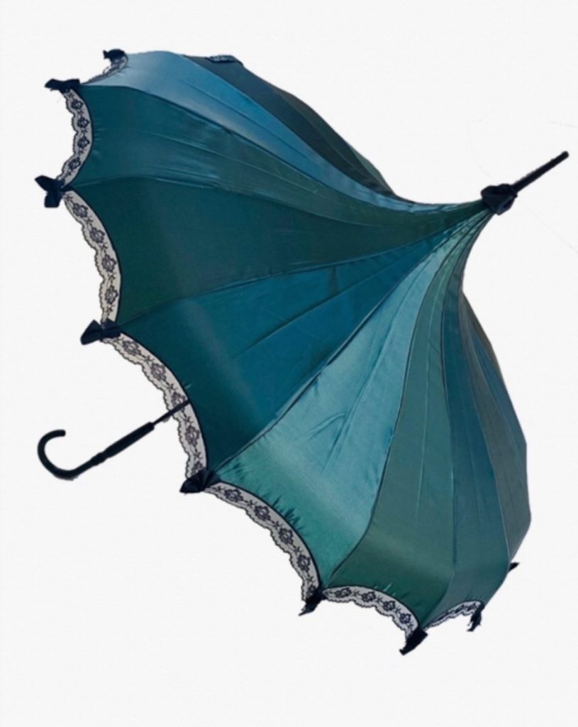 Green Satin Parasol - Oh Jessa
